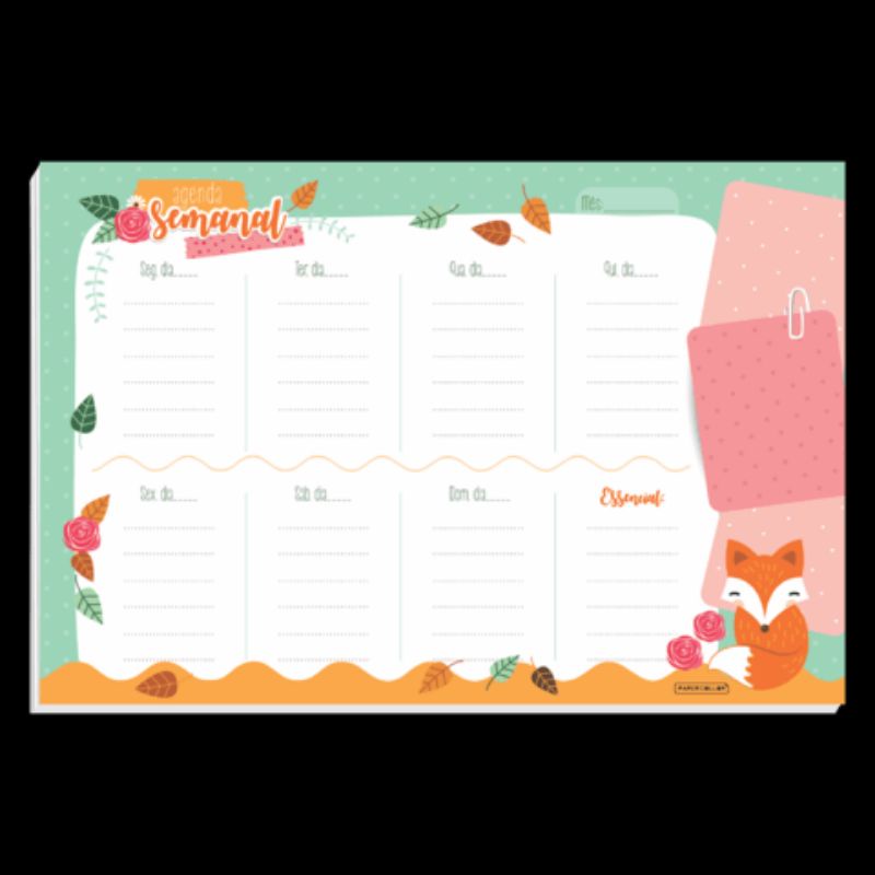 Planner Semanal - Raposa | Shopee Brasil