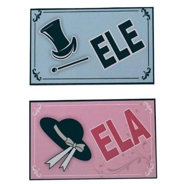 kit duas placas MDF para banheiro ELE / ELA | Shopee Brasil