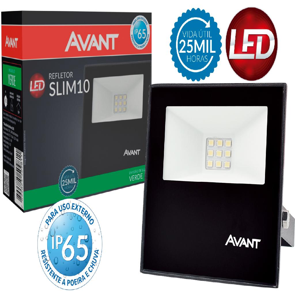 Refletor Led 10W Holofote Bivolt Prova D'água Luz Verde Avant | Shopee Brasil