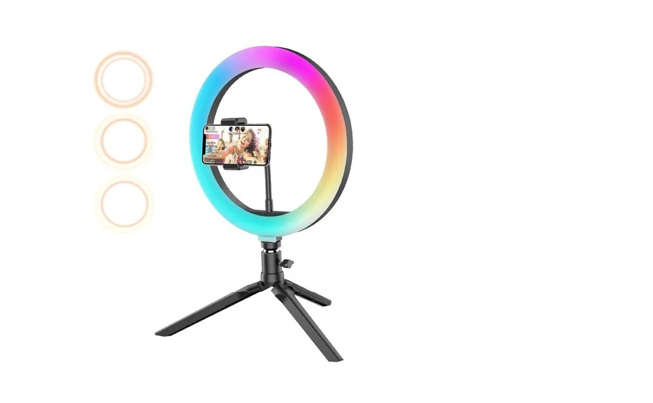 Ring Light 8 polegada Colorida 20 com Tripe De Mesa Youtuber | Shopee Brasil