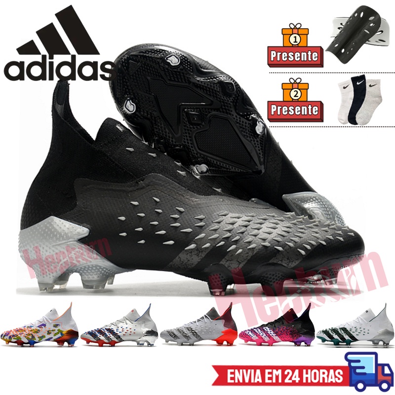 Adi _ Predator Freak FG Sapato De Campo De Costura Alta | Shopee Brasil