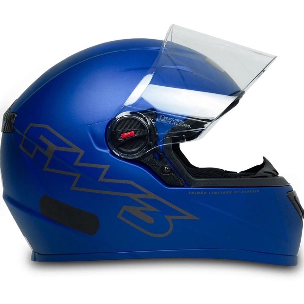 Capacete Azul Fosco Moto Fechado Gt Fw3 Aprovado Inmetro com Narigueira ...