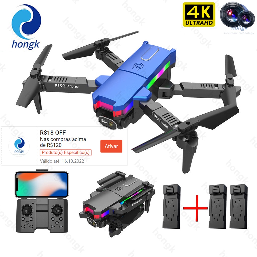 Drone 4K Hd HK-09 Plus Novo Dobrável WiFi 4K Altura Fixa Quadcopter ...