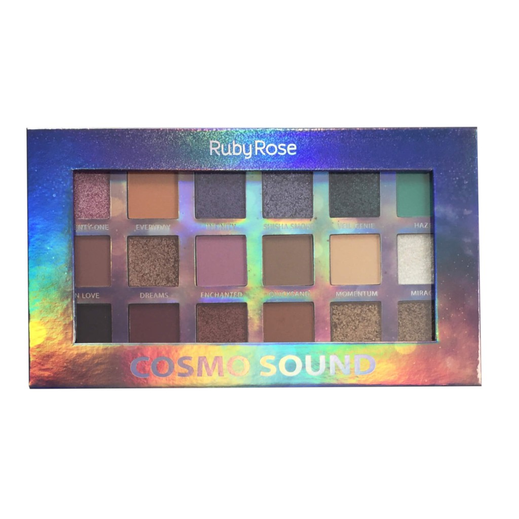 Paleta de Sombras Ruby Rose Maquiagem Cosmo Sound 18 Cores | Shopee Brasil
