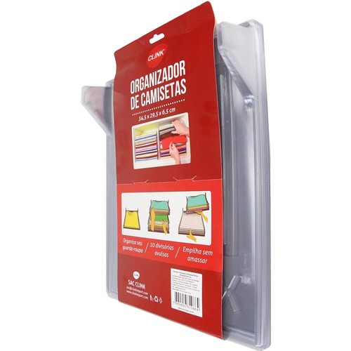 Kit Com 3 Organizador De Camisetas Guarda Roupas 10 Camisas | Shopee Brasil