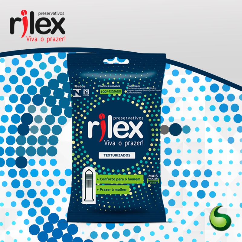 Preservativo Camisinha Texturizada Masculino Texturizado Pacote Com 3 Unidades Rilex Sex Shop