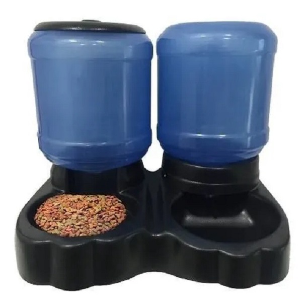 Comedouro Duplo Para Cachorros e Gatos Bebedouro Automatico 10L / 5kg ...