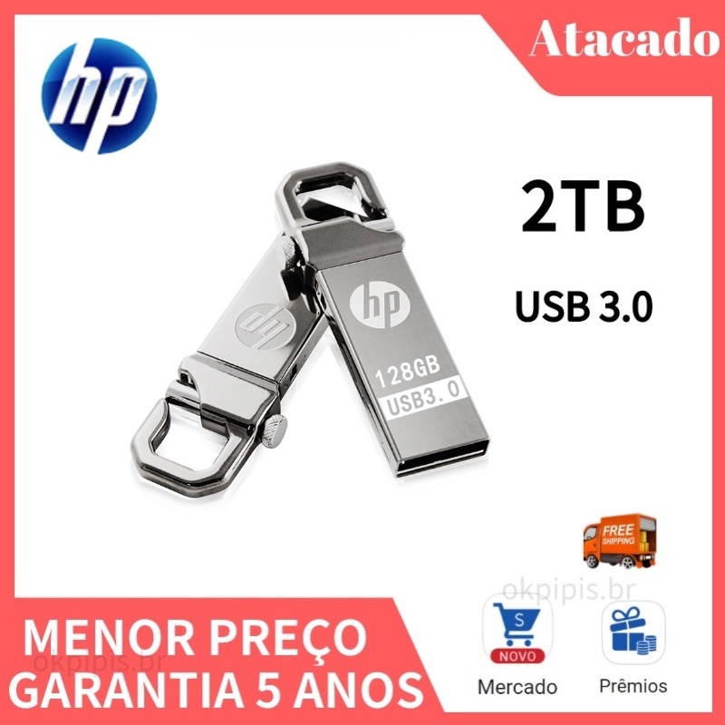 HP Waterproof Pen Drive 2TB 128GB USB Pendrive Flash Drive | Shopee Brasil