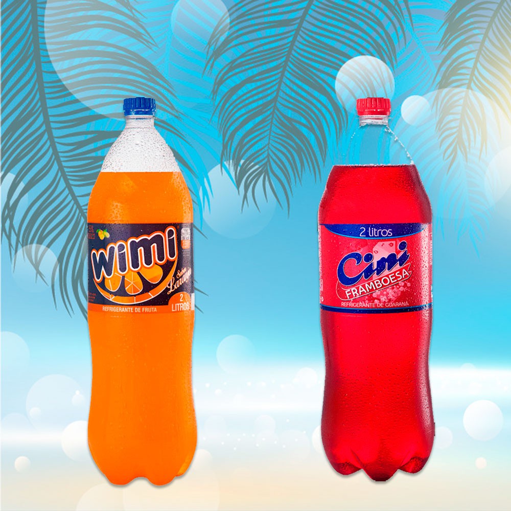 Refrigerante Wimi Laranja 2 Litros + Cini Framboesa 2L | Shopee Brasil