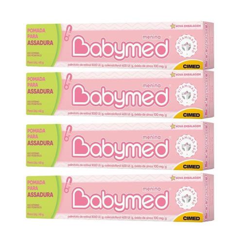 Kit 4 Babymed Rosa Menina 45g Autentico | Shopee Brasil
