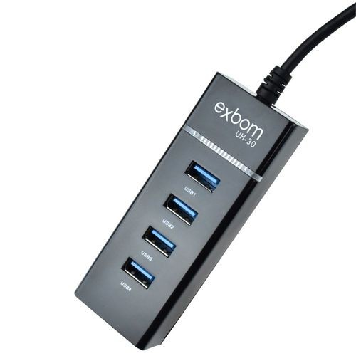 HUB UH-30 3.0 4 PORTAS USB PRETO EXBOM 5 GBPS LED | Shopee Brasil
