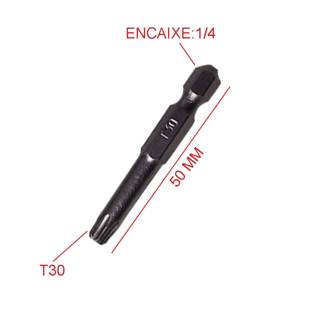 Ponteira Bit Torx- T30 X 1/4 X 50 mm - Viptools | Shopee Brasil