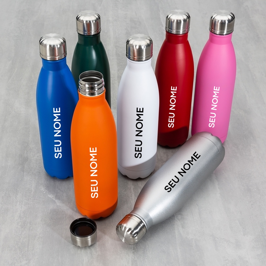Garrafa Personalizada Inox 750ml - Colorida | Shopee Brasil