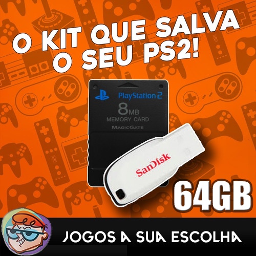 KIT OPL 64GB p/ Playstation 2 - JOGOS A ESCOLHA | Shopee Brasil