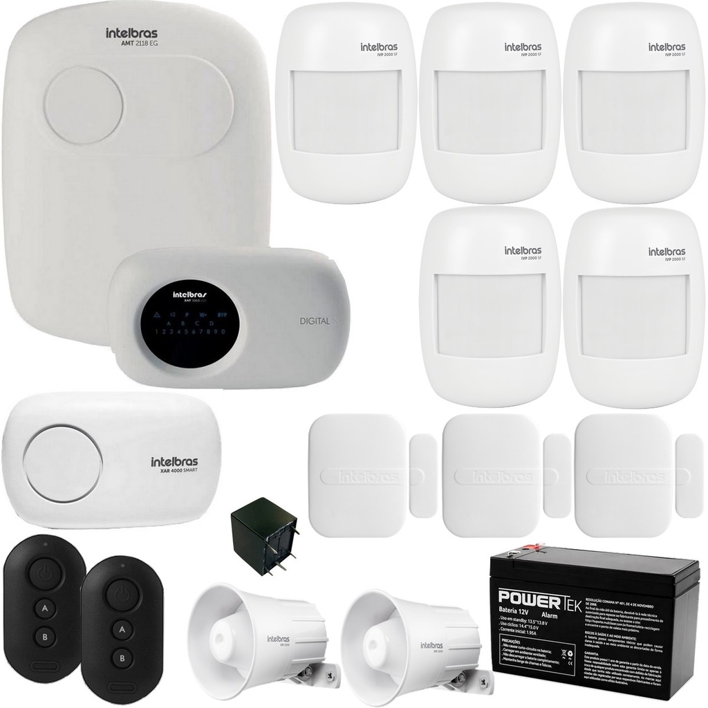Kit Alarme Intelbras Monitor Amt 2118eg App 8 Sensor Sem Fio | Shopee ...