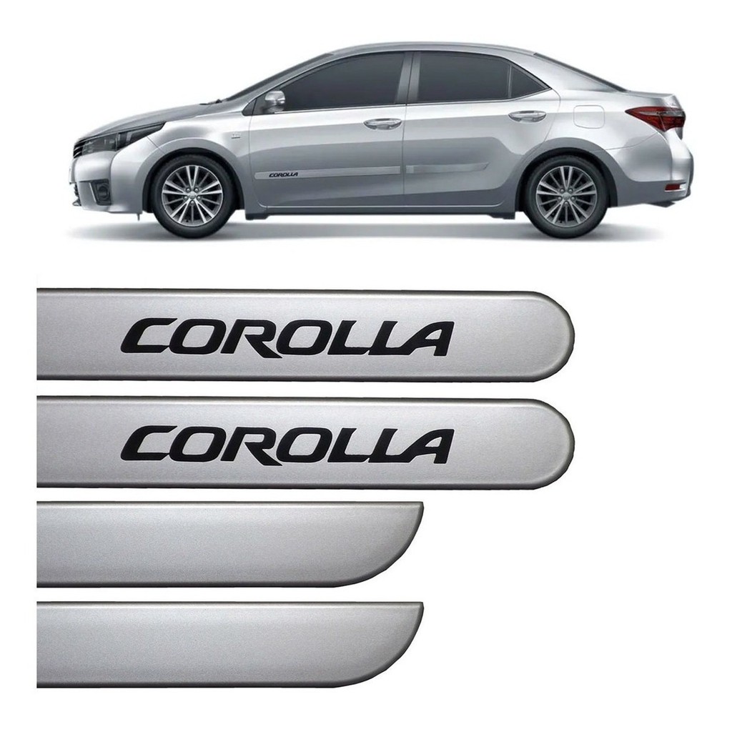 Jogo Friso Lateral Toyota Corolla 2008 A 2019 Prata Super | Shopee Brasil