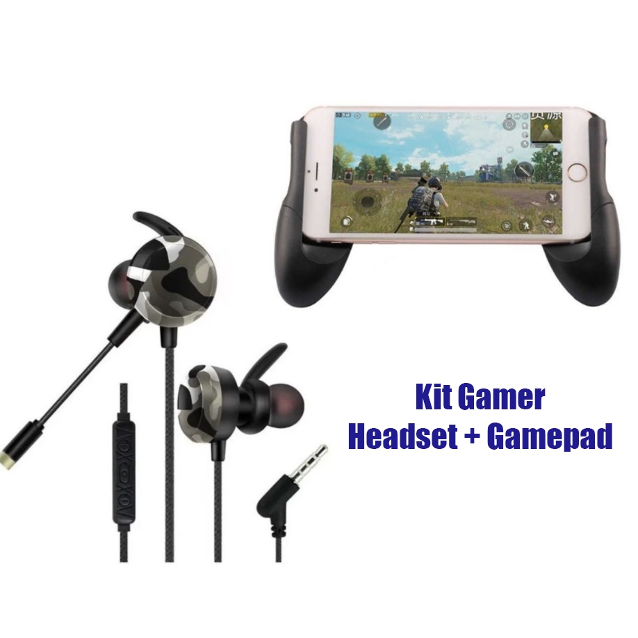 Kit Headset Fone de ouvido gamer Para Jogos Games Mobile + Suporte ...
