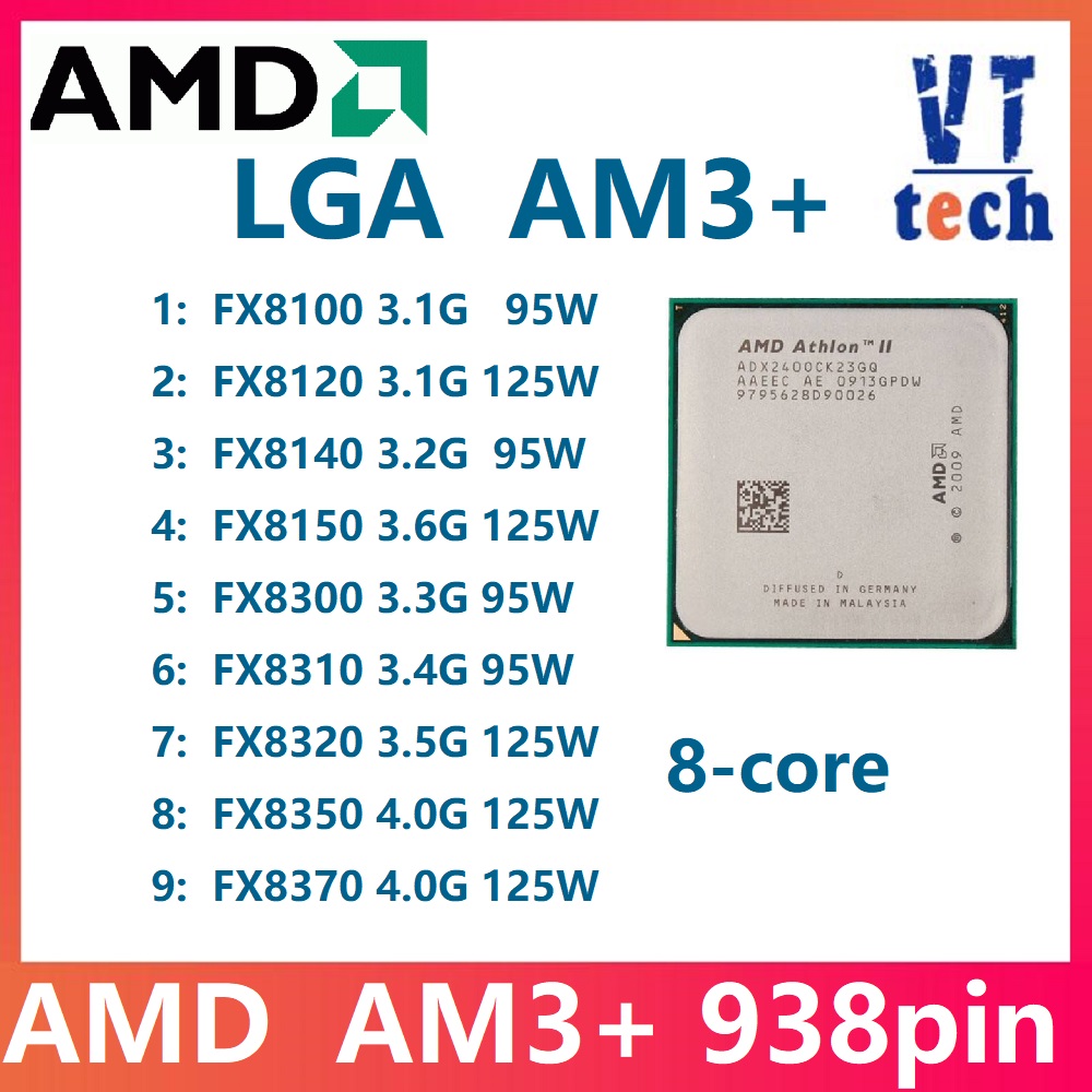 Amd Fx 8300 8100 8150 8320 8350 8120 8370 E Octagonais Am3 + Bulldozer ...