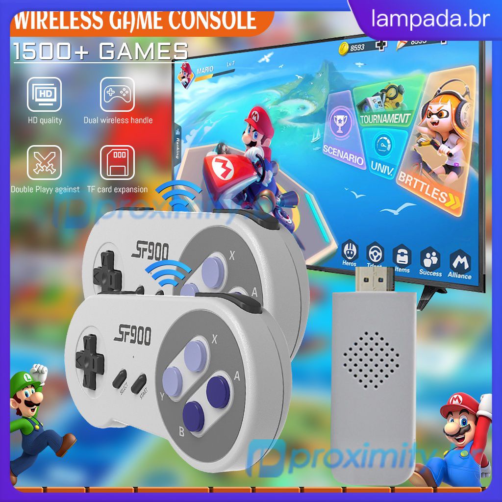 videogame Super Nintendo SF900 gamepad sem fio 2 embutidos 926 jogos ...