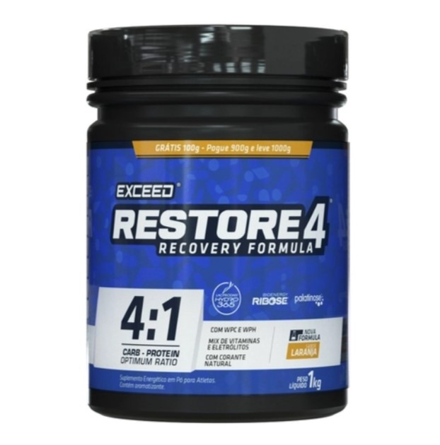 Suplemento Enegético Exceed Restore 4 Laranja Pt 900G | Shopee Brasil