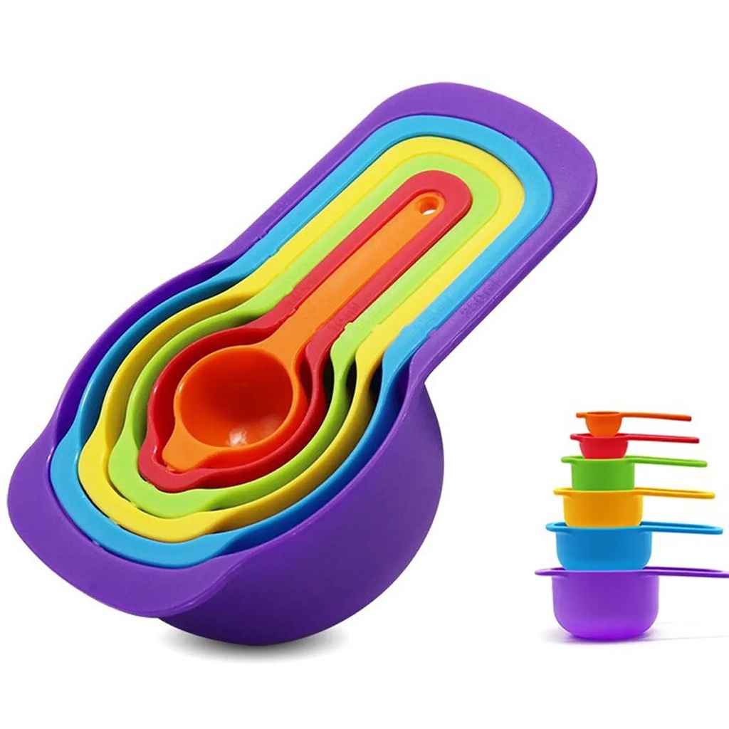 Kit Conjunto Medidor Cozinha Colher Chá Café Sopa 6 Peças de Colheres ...