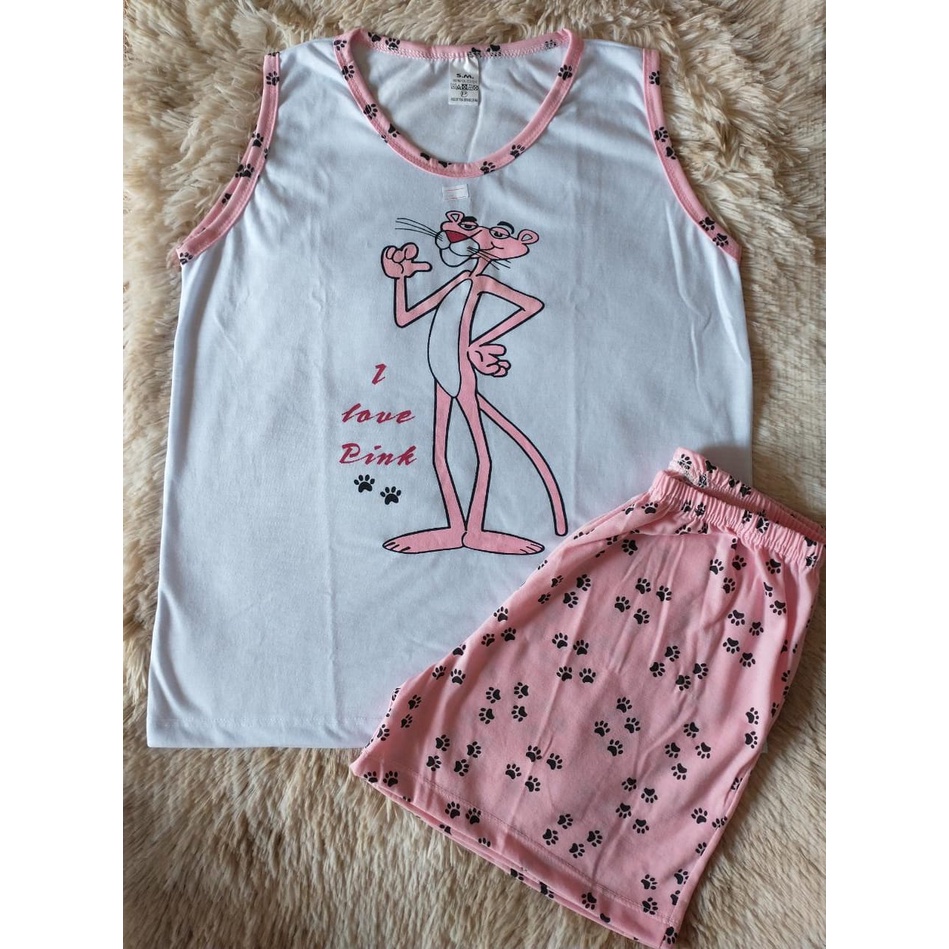 Pijama Feminino Pantera Cor-de-Rosa | Shopee Brasil