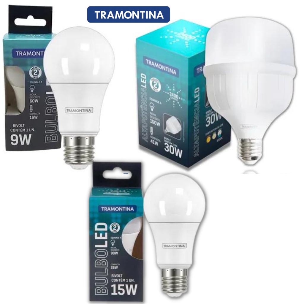 Lampada Bulbo Led 9W , 15W e 30W Bivolt - Tramontina | Shopee Brasil