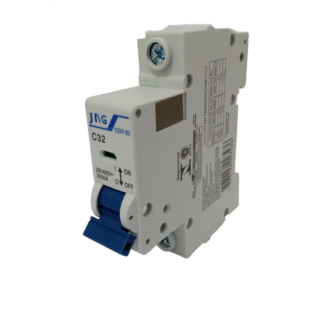 DISJUNTOR JNG UNIPOLAR 32A DIN CURVA C 230V | Shopee Brasil