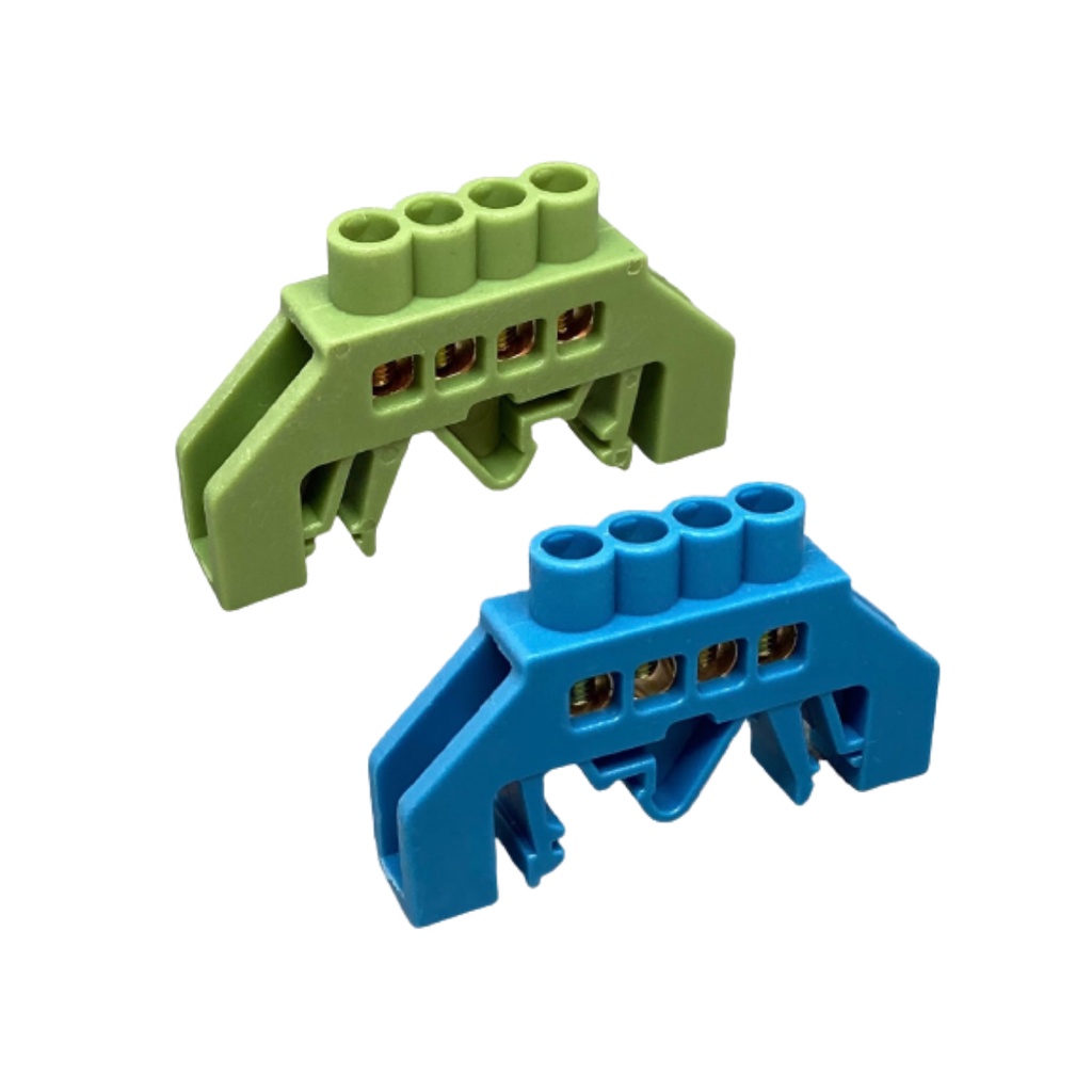 Barramento (Borneira)Neutro Ou Terra 4 Furos Trilho Din - 1un | Shopee ...