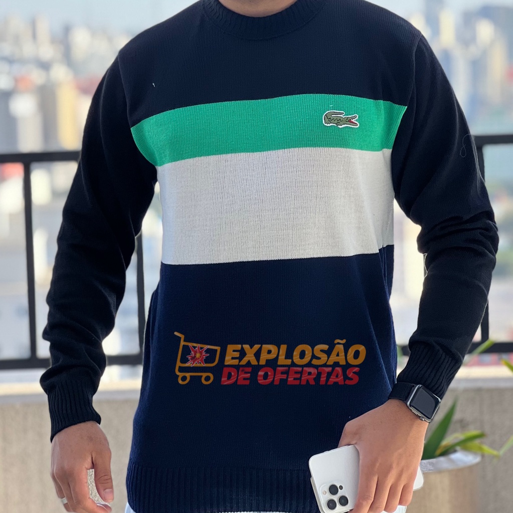 Sueter Lacoste Preto com Verde Modelo 2022 - ENVIO IMEDIATO | Shopee Brasil