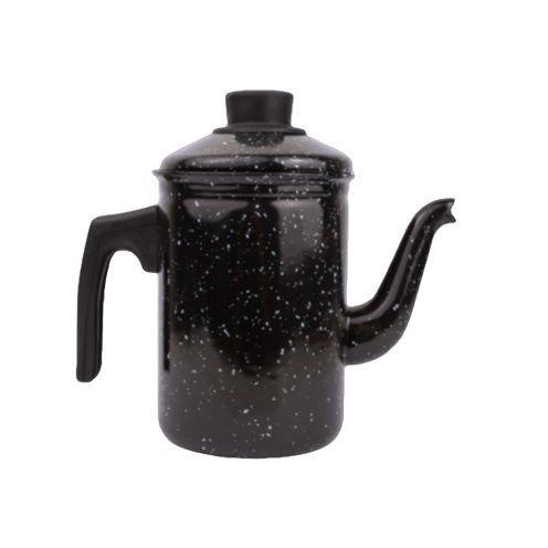 Bule preto de aço carbono esmaltado para Café/Chá Ágata Esmaltado Retro ...