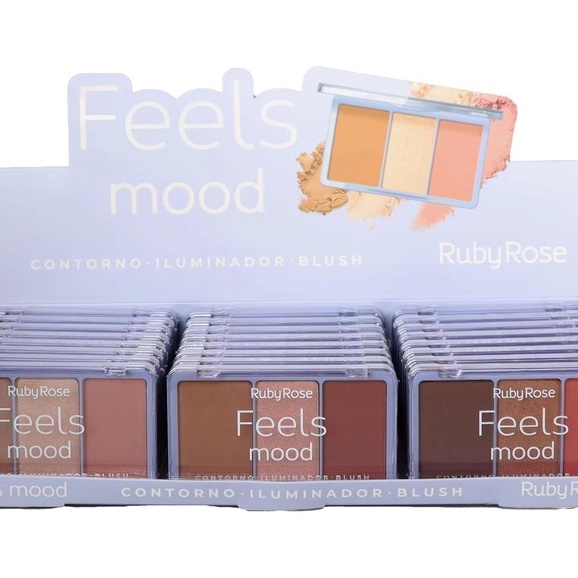 Paleta De Contorno, Iluminador, Blush Feels Mood Hb7526 - Ruby Rose | Shopee Brasil