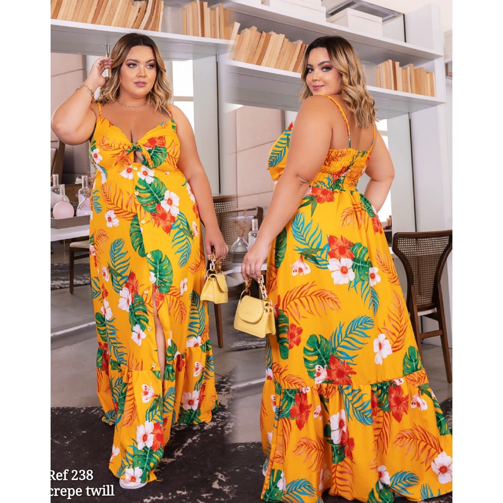vestido longo plus size | Shopee Brasil