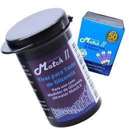 KIT TIRA DE MEDIR GLICEMIA GLICOSE MATCH II - OKMETER | Shopee Brasil