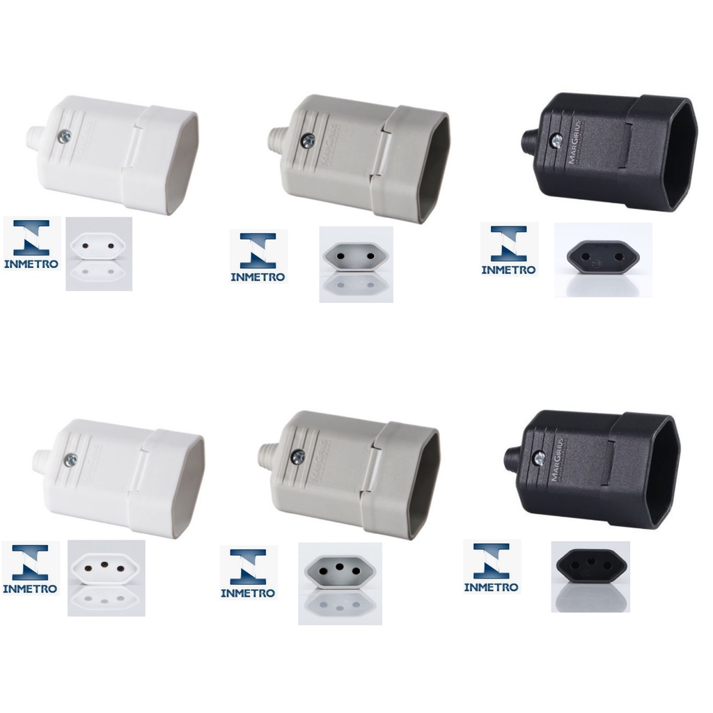 Tomada Femea 10A 2 Pinos ou 3 Pinos | Shopee Brasil