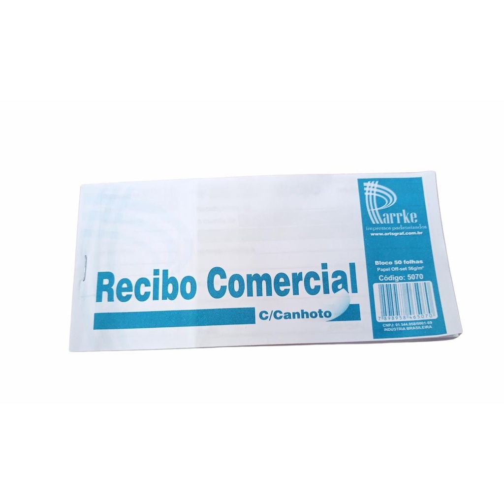 Bloco Recibo Comercial Com Canhoto 50 Folhas Branco | Shopee Brasil