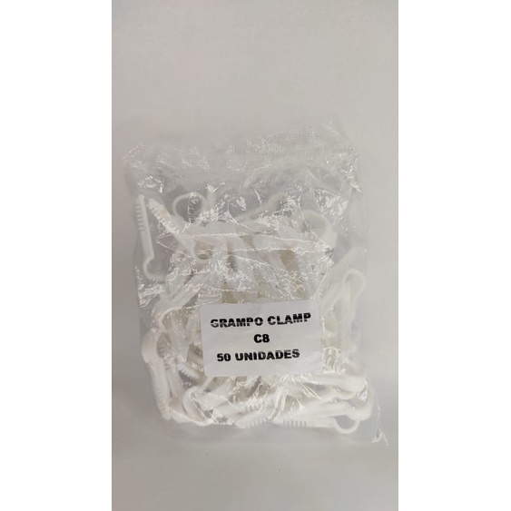Grampo Clamp C2 Branco com 50 unidades - Escorrega o Preço