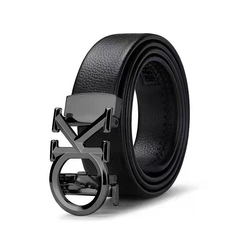 CK Cinto Masculino/Automático De Fivela De Couro Genuíno Elegante ...
