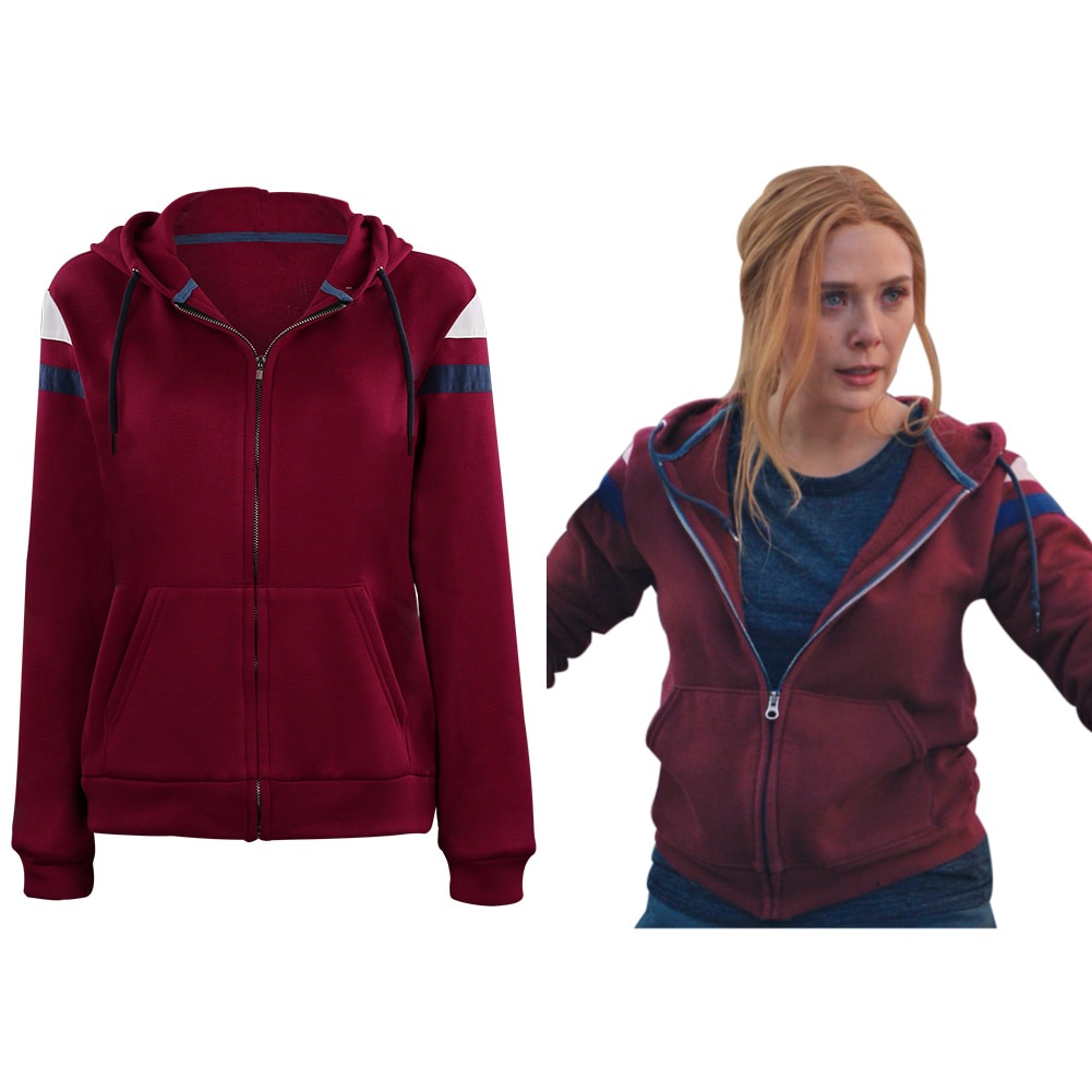 Em Estoque Wanda Vision-Scarlet Witch Hoodie Cosplay Zip Up Jacket ...