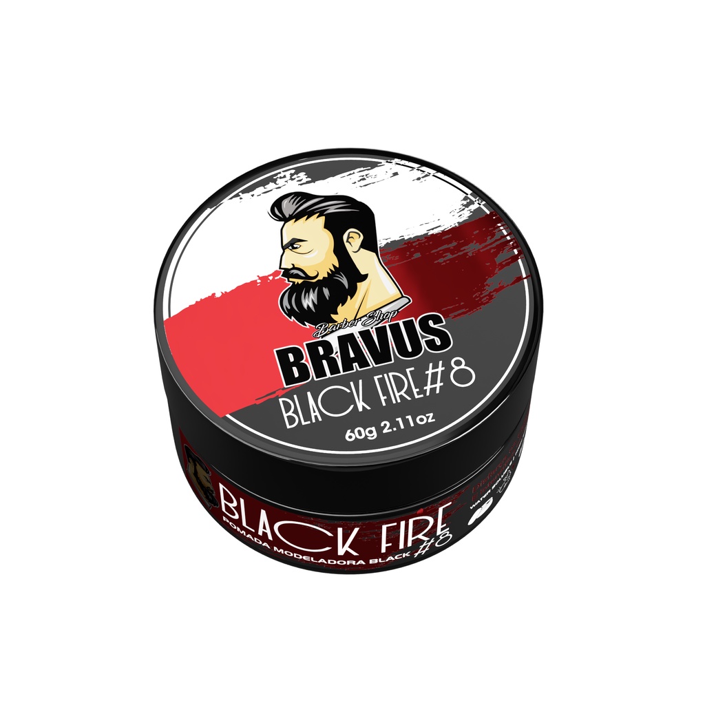 Pomada Modeladora Premium Black Fire Bravus 60g #escura #black | Shopee ...