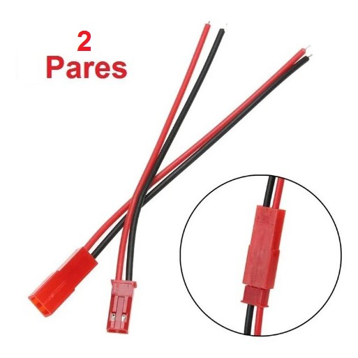 JST Conector Plug Jst 2 macho + 2 fêmea (2 Pares) para bateria Lipo Airsotf aeromodelo ...