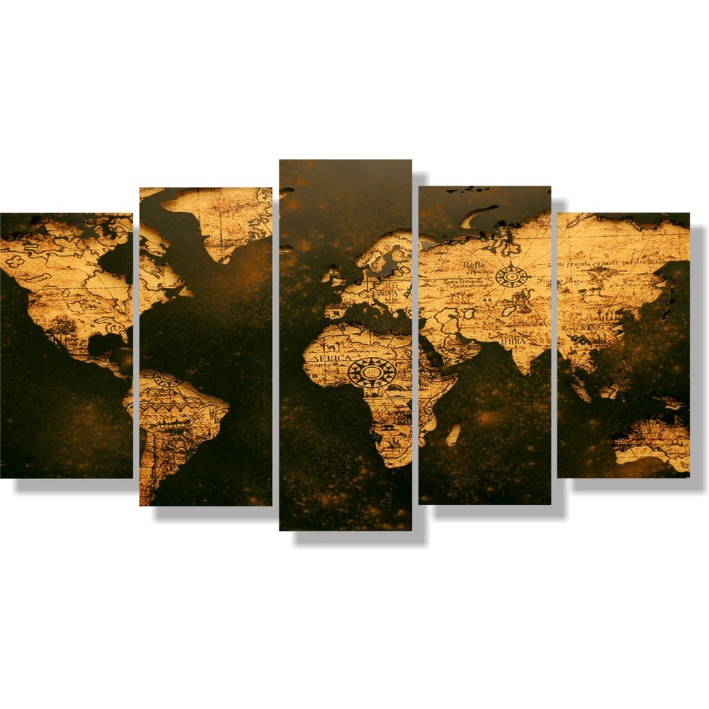 Quadros Decorativos Mapa Mundi 3d 4k Quartos Sala 115X60 | Shopee Brasil
