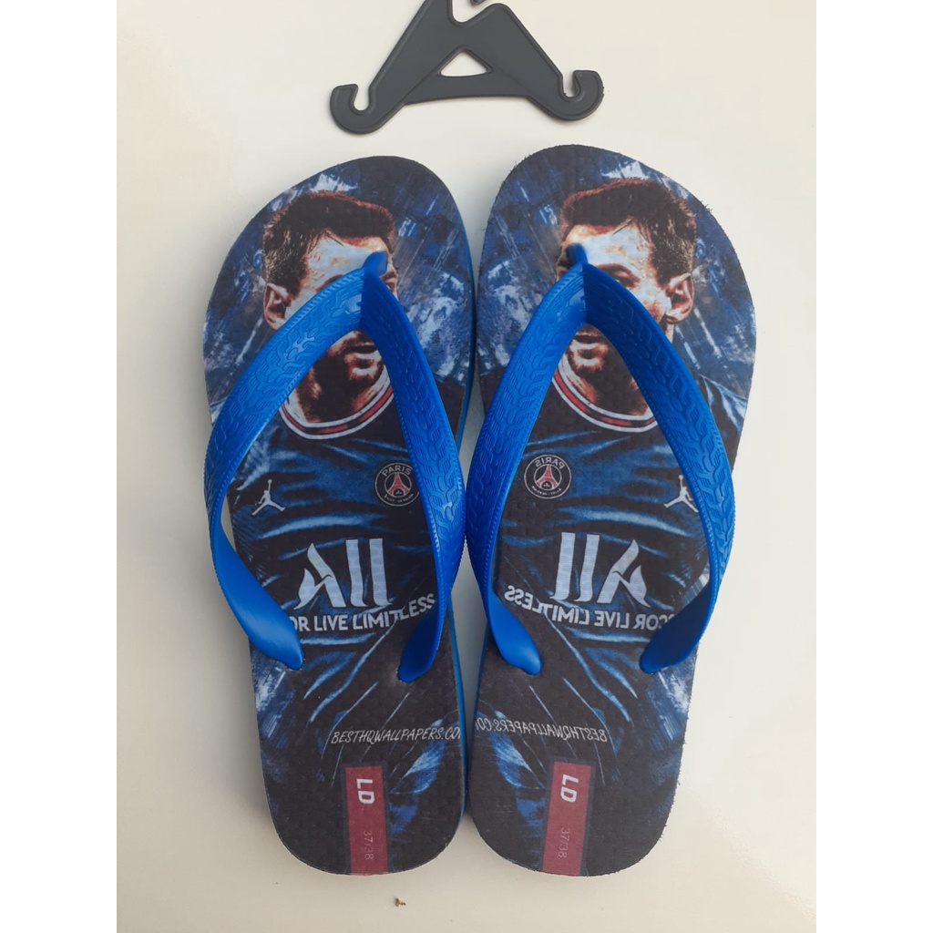 Chinelo Lionel Messi psg 100% Borracha | Shopee Brasil