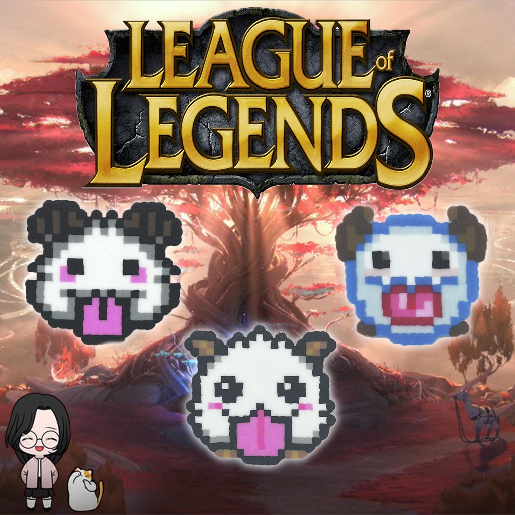 Poro (League of Legends) Ímã ou Chaveiro - Pixel Art/ Hama Beads ...
