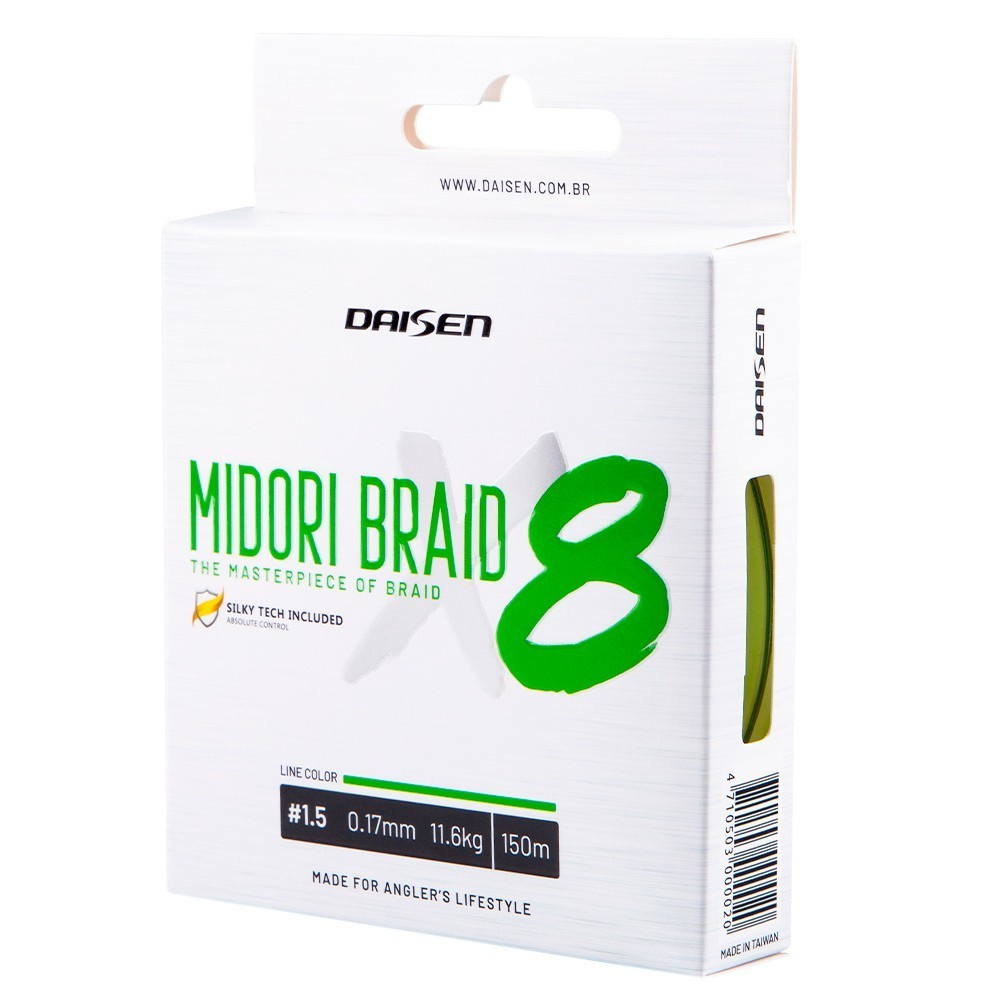 Linha Multifilamento Daisen Midori 8X 0,43mm 150M 8 Fios Cor Verde | Shopee Brasil