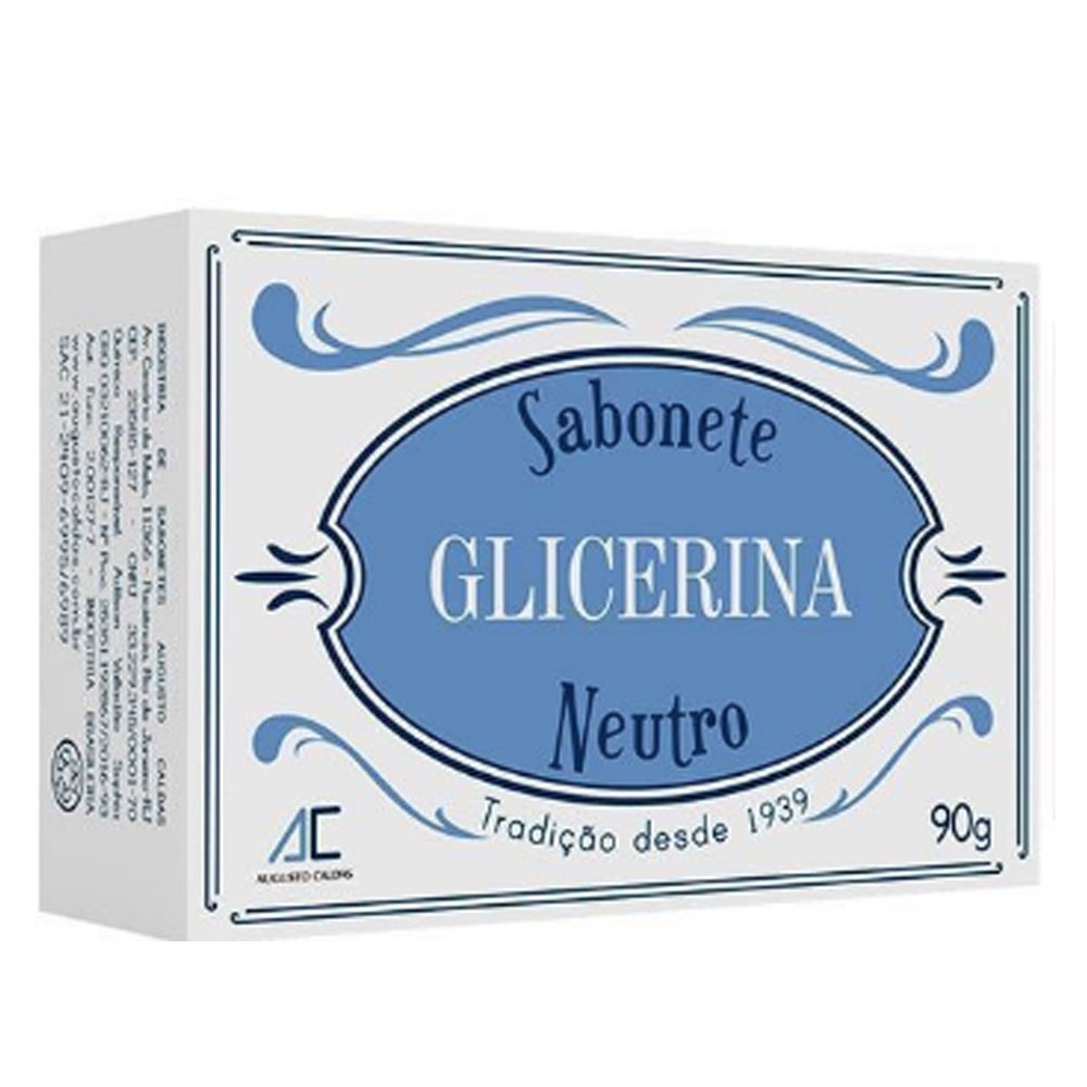 Sabonete em Barra Glicerina Neutro Augusto Caldas 90g | Shopee Brasil