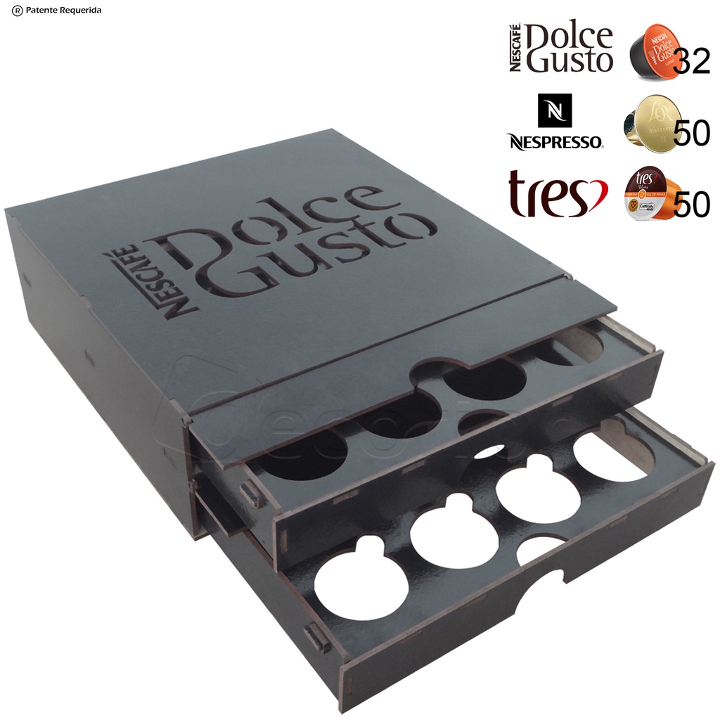 Porta Capsula Dolce Gusto 32 caps, Nespresso 50 caps ou Três Corações ...