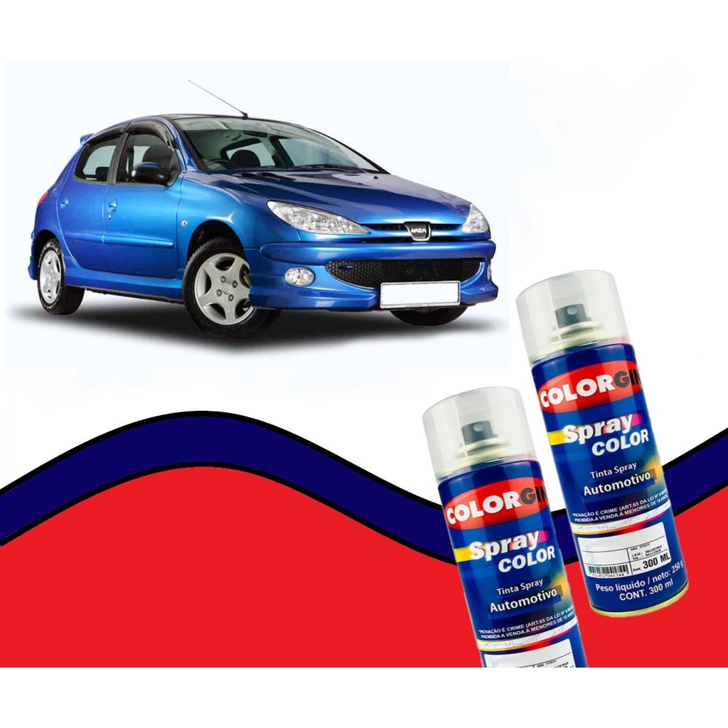 Kit Tinta Automotiva Spray reparos de pintura Azul da China Peugeot ...