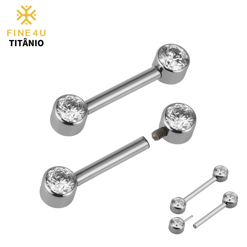 Piercing de mamilo titânio 2 unidades lingua ou bochecha. - Escorrega o ...