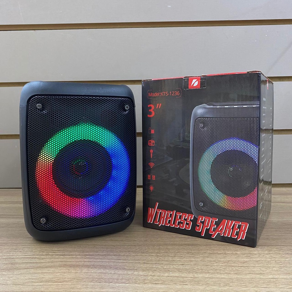 Caixa De Som Rgb Wireless Speaker C/ Suporte - Kts-1236 | Shopee Brasil